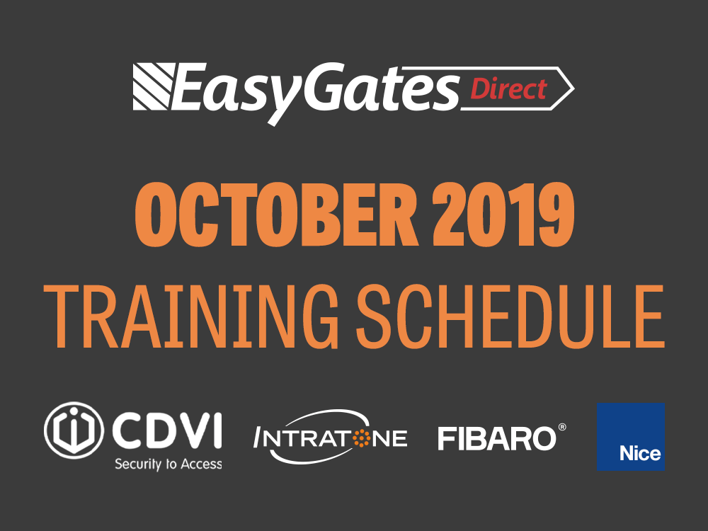 October Training Schedule - EasyGates Direct