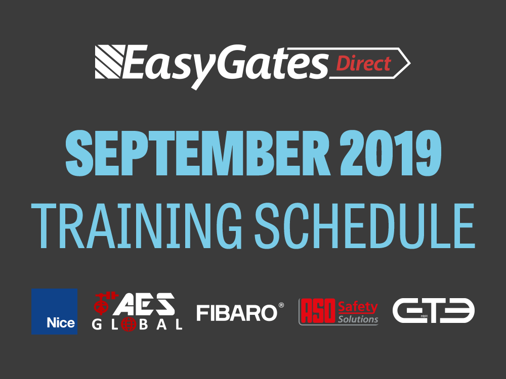 September Training Schedule - EasyGates Direct