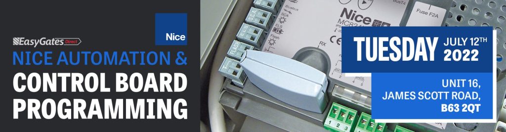 Nice Automation Control Board Programming Training - July 12th 2022 ...