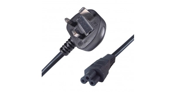 2M UK Mains Power Cable UK Plug to C5 Cloverleaf