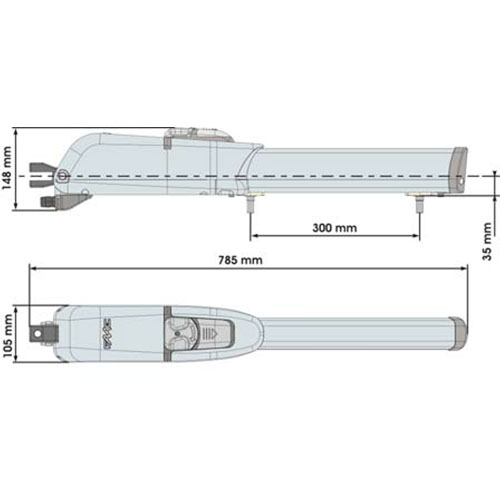 FAAC 413 Ram Operator (230v, 1.8m to 2.5m Max Per Leaf)