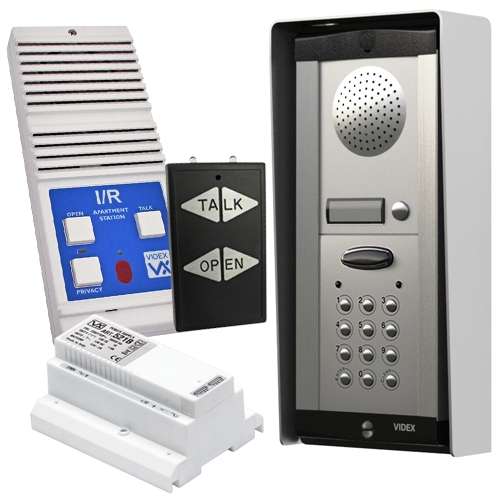 Videx 8000 Series 1 Button Audio Kit with Infra-Red Apartment Station ...
