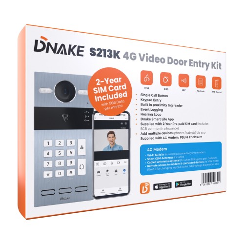 DNAKE S213K-4G Video Door Entry Kit