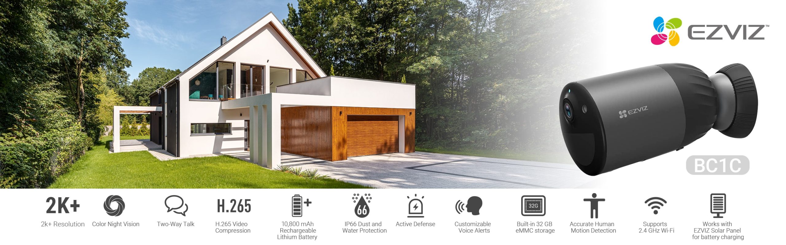 EZVIZ BC1C 2K+ Standalone Smart Home Battery Cam